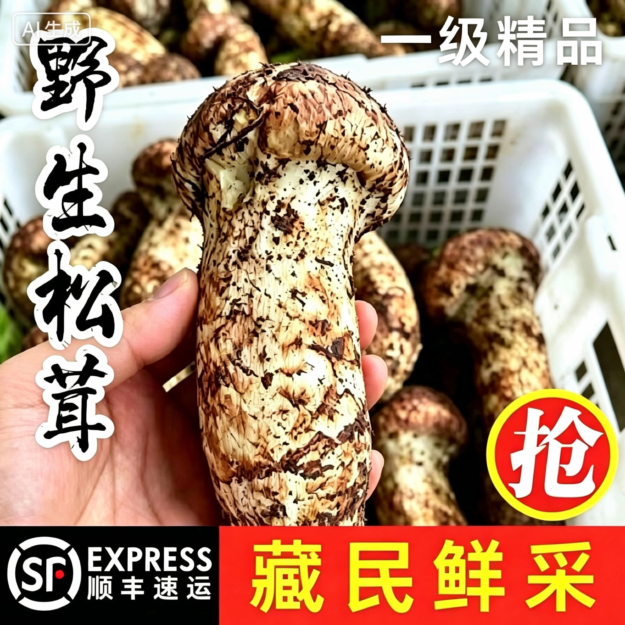 2026现挖新鲜松茸空运冷链出口野生菌子香格里拉500g云南高原