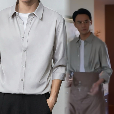 淬火年代宋运辉王凯同款衬衫男七分袖宽松衬衣休闲冰丝半袖衬衫男