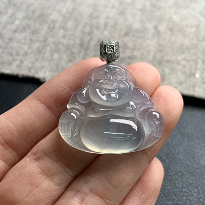 天然A货缅甸翡翠 佛公吊坠 整体32.5-29.8-5.2 裸石26.3-29.8-5.2