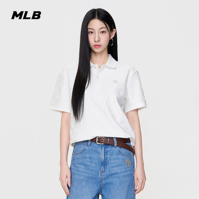 MLB男女NY老花防晒短袖POLO衫