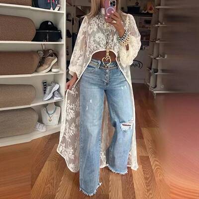2025 SpringSummer New Independent Womens Lace Floral Front
