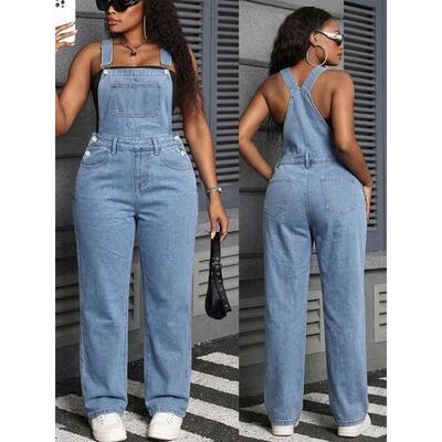 I 84961 Women High Waist Overalls Casual休闲工装裤