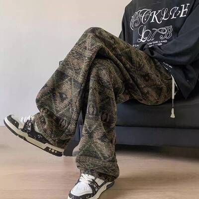 TikTok Shop Store Men's Clothing Ethnic Style Jacquard Pants