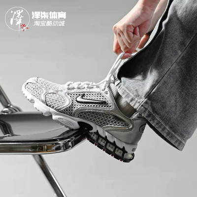 NIKE男子系带银色跑步鞋