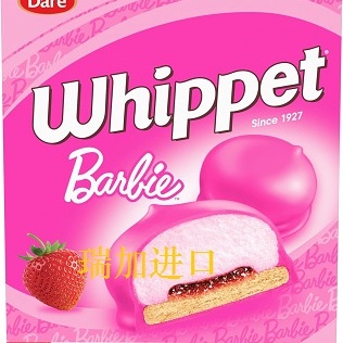 包邮加拿大Dare Whippet惠比特限时芭比曲奇草莓夹心饼干285g*2盒