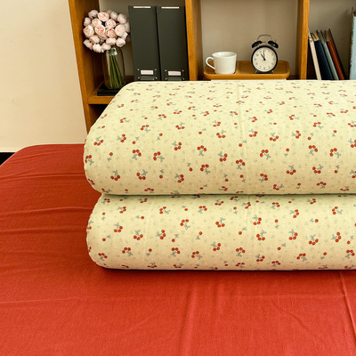 唐朝一只鱼双层纱红樱桃被套