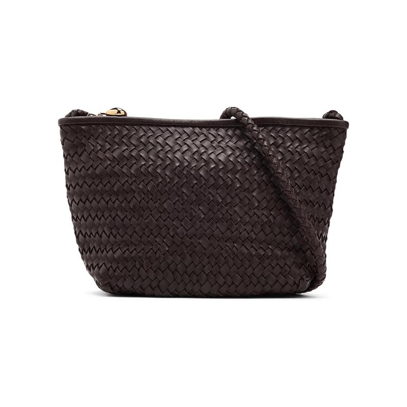 海外代购Madewell女士单肩包解放双手拉链闭合编织纹红色