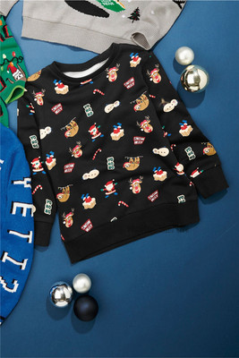 next英国大童黑色老师麋鹿卫衣