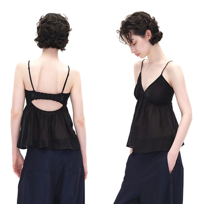 EMPTYPAGE黑色可调节吊带背心