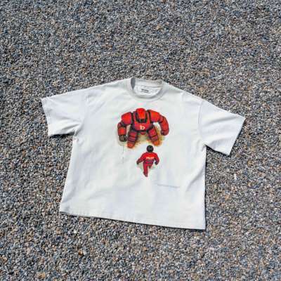 BAGGGGY大码短宽廓形new,vintage复古机甲单线印花T恤140-260斤