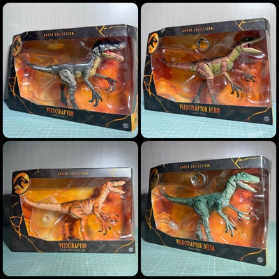 美泰琥珀收藏6英寸系列迅猛龙艾蔻德塔虎纹布鲁雄迅公迅无齿翼龙