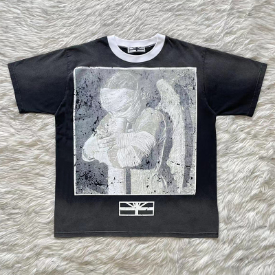 Vertabrae Push tee 绷带天使印花撞色衣领 纯棉短袖T恤
