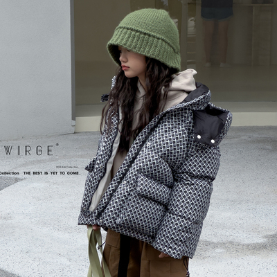 韦氏短款加厚女连帽羽绒服