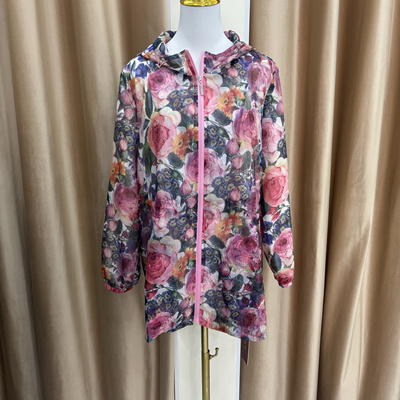 帅家2025春季新款时尚减龄花色大码女装风衣外套0101