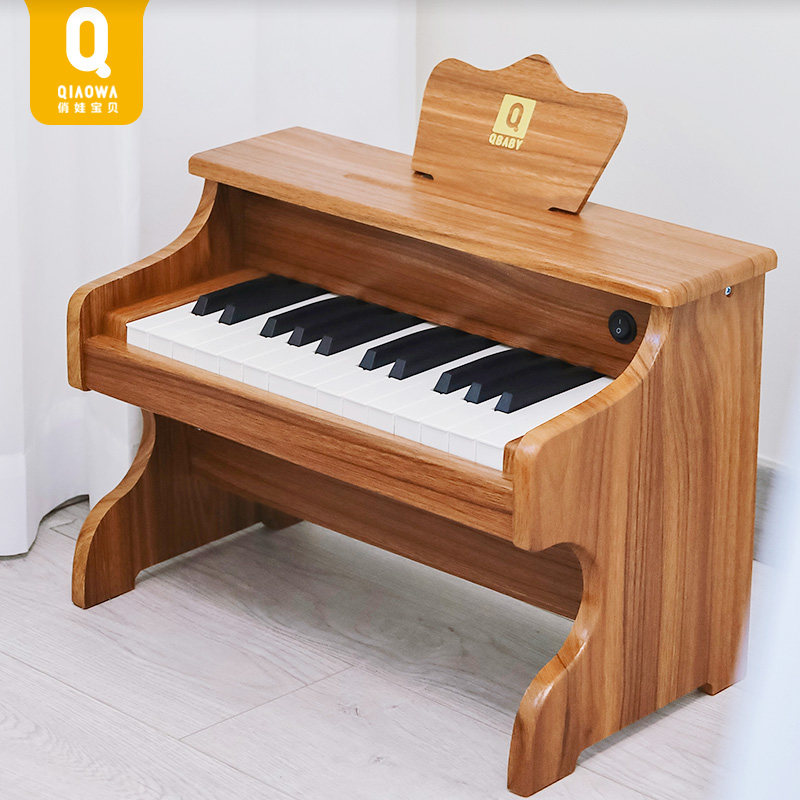 俏娃儿童木质小钢琴宝宝可弹奏玩具2岁生日礼物高档迷你乐器启蒙3_虎窝淘