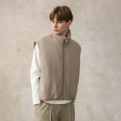 CAKUNTA廓形针织外壳羽绒马甲