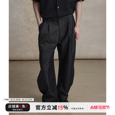 CAKUNTA西裤腰头弯刀牛仔裤