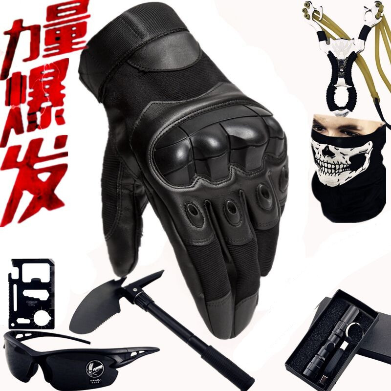 机车摩托防摔骑士装备全指触屏骑行手套男夏季特种兵战术半指手套
