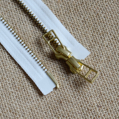 拉链 5号金铜双开50-120cm 白羽绒服门襟拉链 金属YKKK拉链