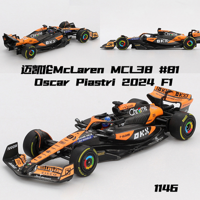 MINIGT 1:64 迈凯伦 MCL38 皮亚斯特里#81 2024 F1 汽车模型1146