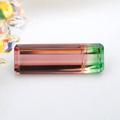 【精品裸石】6.87克拉 红绿 天然西瓜碧玺 吊坠*国检证书