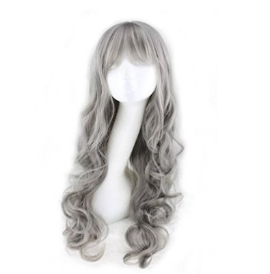 深灰色 卷发 lolita假发