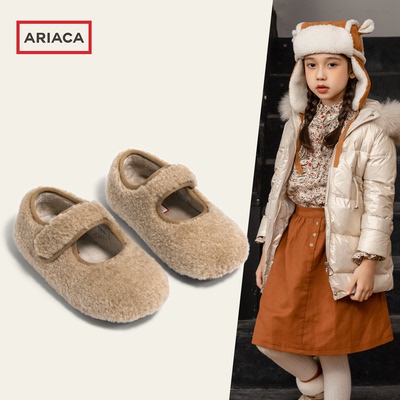 ARIACA艾芮苏女童加绒勃肯鞋2025冬季新款小女孩保暖儿童毛毛鞋子