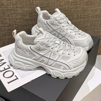 【妮娅专享】AAL310-01高定真皮透网厚底老爹鞋