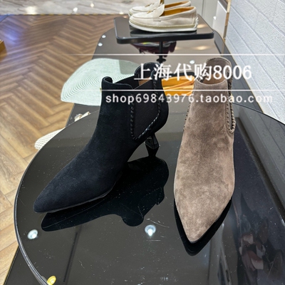 natursun娜冉2025冬季女靴专柜正品尖头裸靴短靴时装靴 N25528692