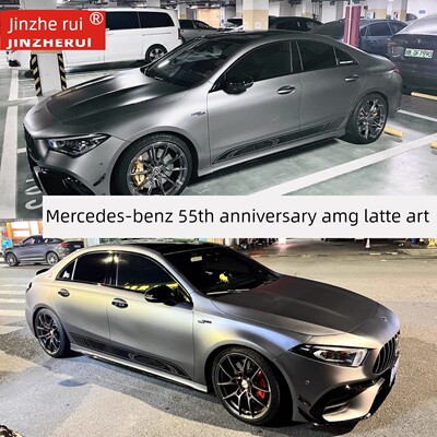 适用奔驰AMG拉花C级CLA贴纸A35L C63 C43车身贴C200C260L侧裙改装