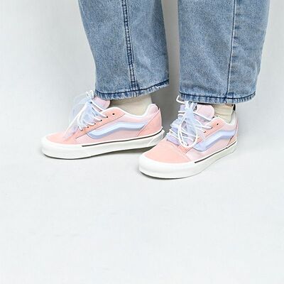 Vans范斯 Knu Skool 美式复古粉色男女情侣面包鞋板鞋VN000D75F94