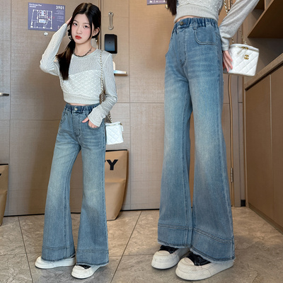 陶陶果童装&6275宽脚口浅色喇叭裤1