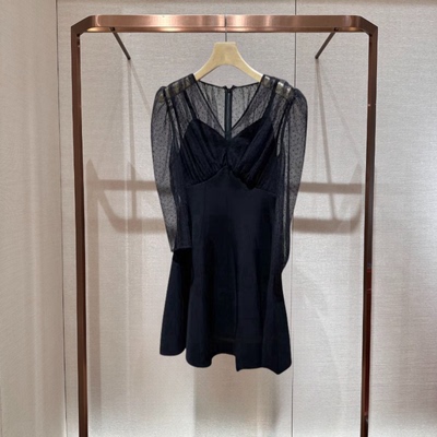 卓雅收腰显瘦长袖A字连衣裙