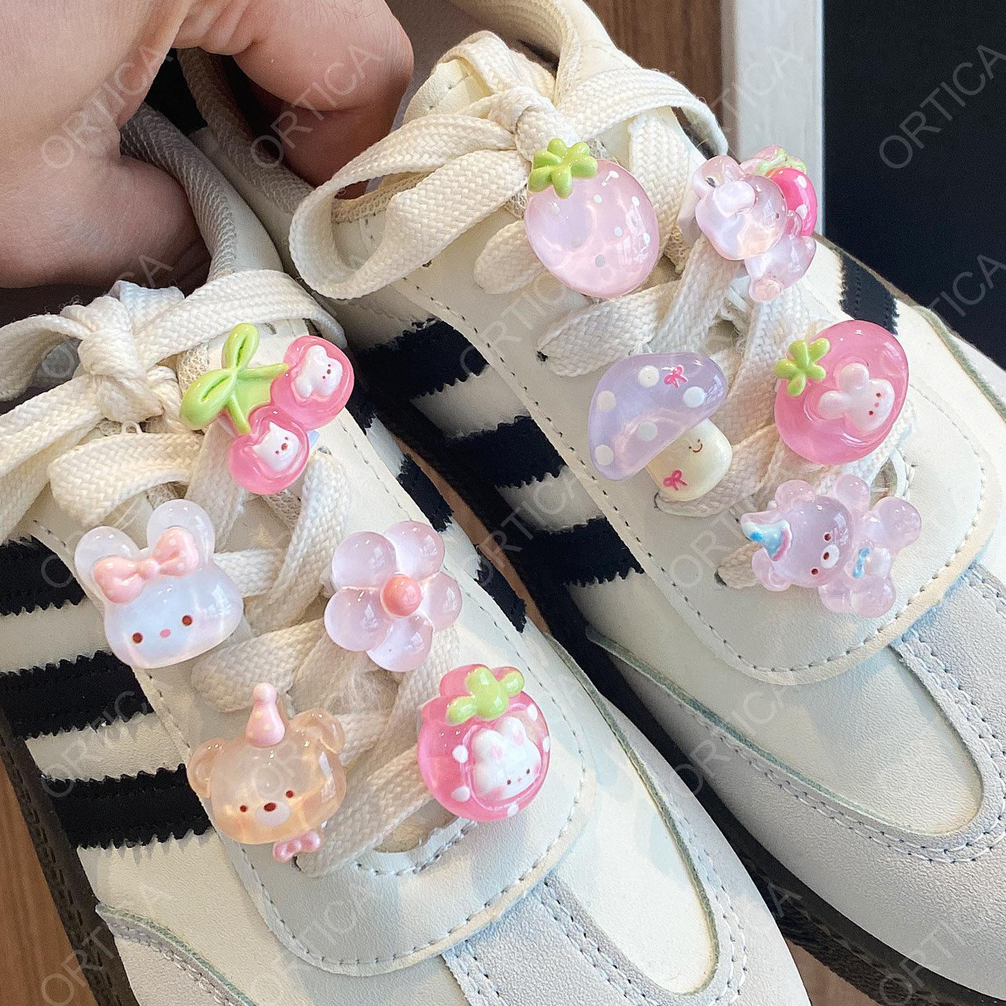 立体可爱冰透卡通鞋带扣可拆卸DIY创意甜美鞋花鞋子装饰配件鞋扣