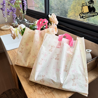 奶油风手提袋塑料袋磨砂袋包装袋