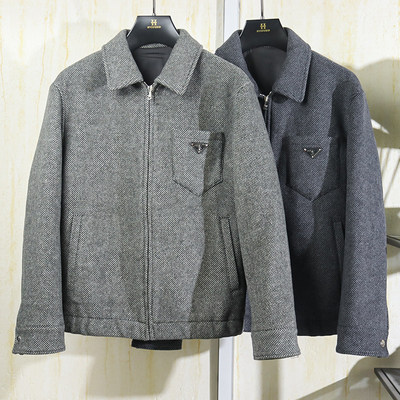P- 新品高端男装尾货 秋冬时尚休闲舒适羊毛夹克外套6265 6266