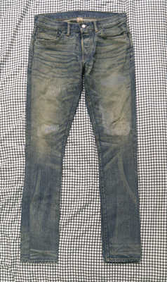 做旧洗赤耳美产牛仔裤DOUBLERL