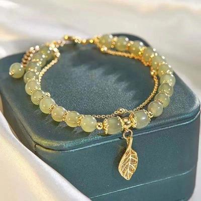 Chinese Style Green Hetian Jade Bracelet For Women Vintage G
