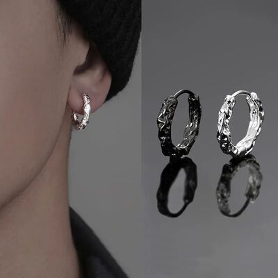 2Pc Fashion Elegant Round Earrings for Men Women Stud Earrin