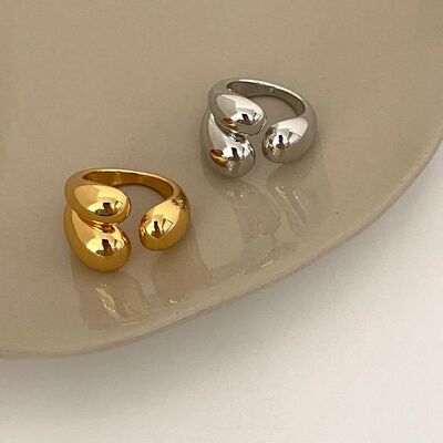 Gold Silver Plaed Saemen Thick Dome Ring for Men Women Smooh