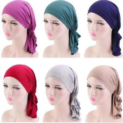 Women Modal Jersey Elastic Turban Cap Head Wrap Pirate Hat C
