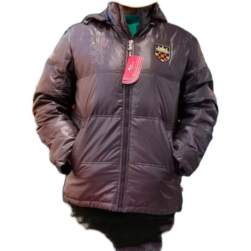 特步灰鸭绒直筒新品男子可拆卸帽子保暖防风羽绒服989429190013