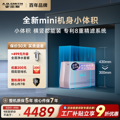 A.O.史密斯厨下家用小体积直饮过滤净水器R1700SWi-T