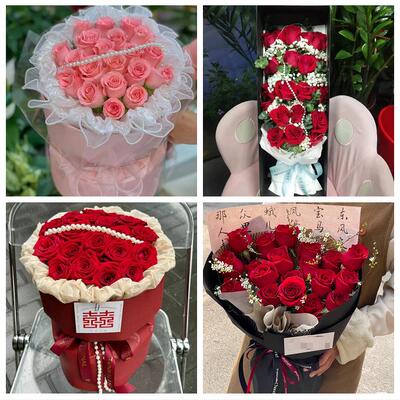 深圳盐田沙头角梅沙盐田海山同城鲜花店情人节玫瑰花束礼盒送女友