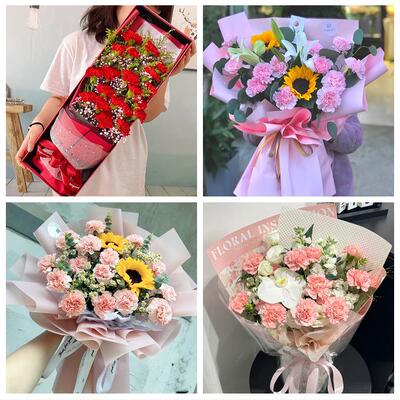 铜川市王益印台耀州区宜君县同城鲜花店38节康乃馨百合花束送长辈