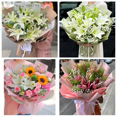 济宁市金乡嘉祥县汶上泗水县同城鲜花店玫瑰百合花束送老婆女朋友