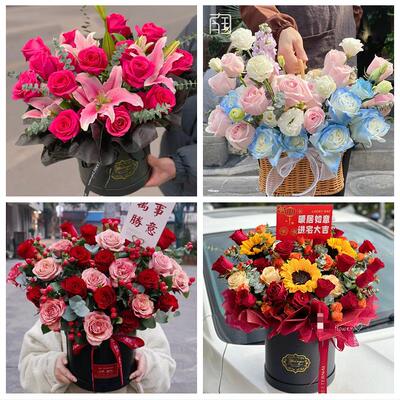 包头市东河昆都仑青山石拐区同城鲜花店玫瑰向日葵绣球送朋友生日