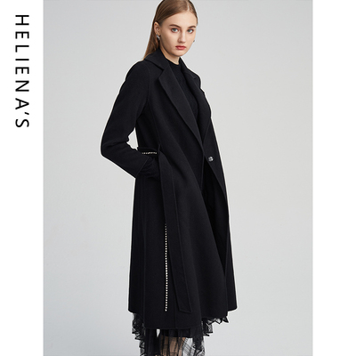 海兰丝时尚减龄气质翻领羊毛大衣