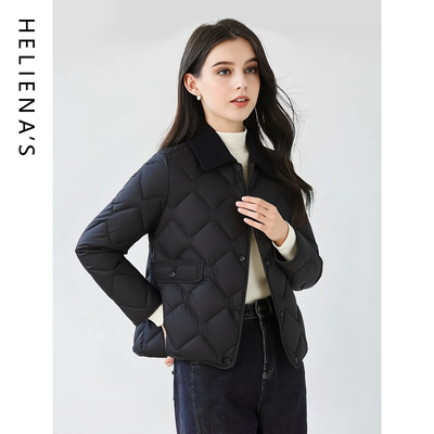 冬季新款小香风翻领羽绒服
