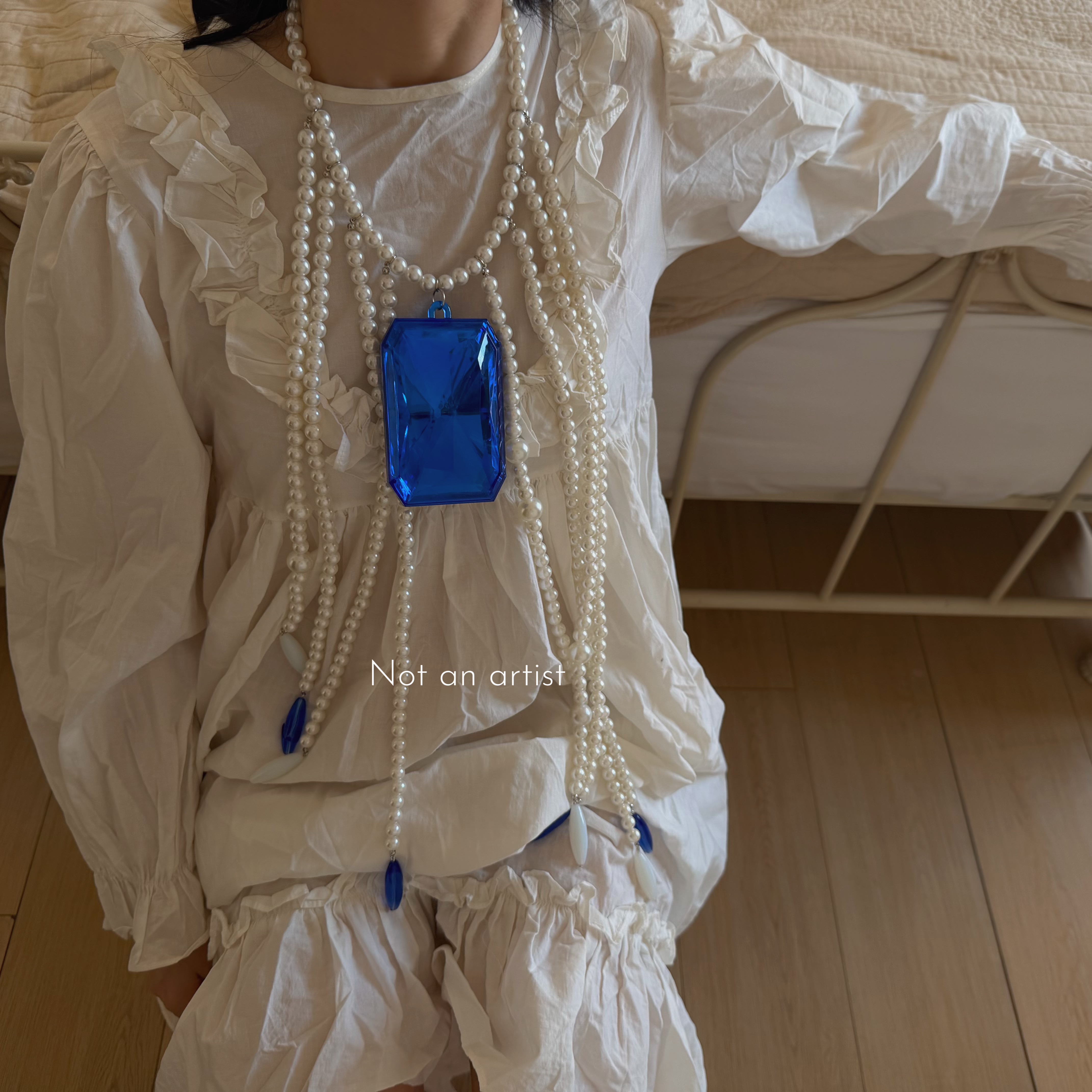 vintage复刻90年代复古经济上行时期繁琐重工多层珍珠大宝石项链